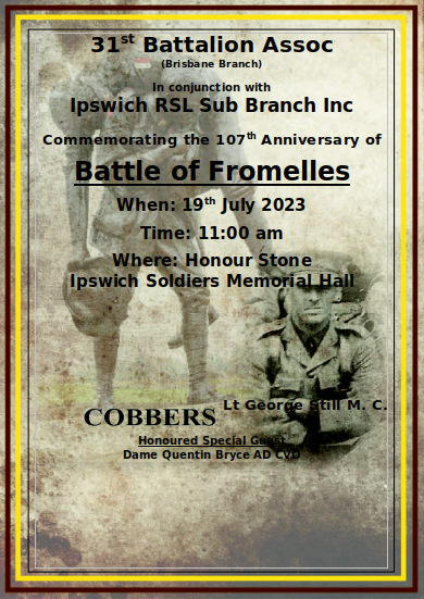 Battle of Fromelles Commemoration – 2023 - 31st Infantry Battalion ...