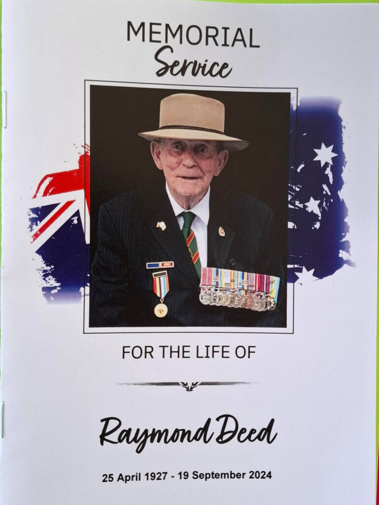 Vale – WO1 Ray “Dasher” Deed BEM MID - 31st Infantry Battalion Association